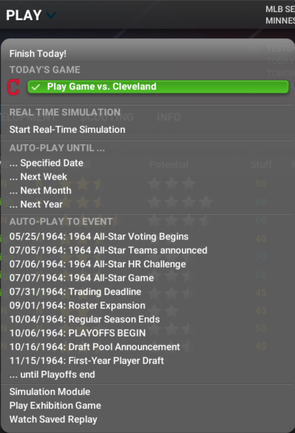 Play Menu - OOTP Wiki