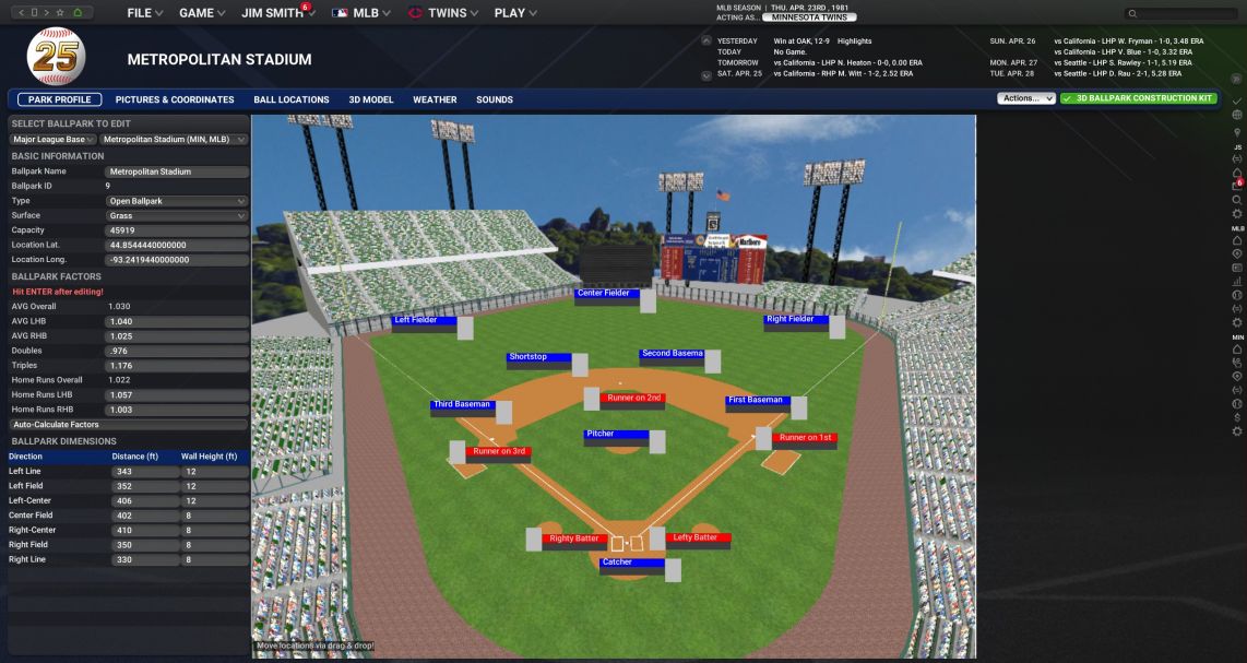 Park Profile - OOTP Wiki
