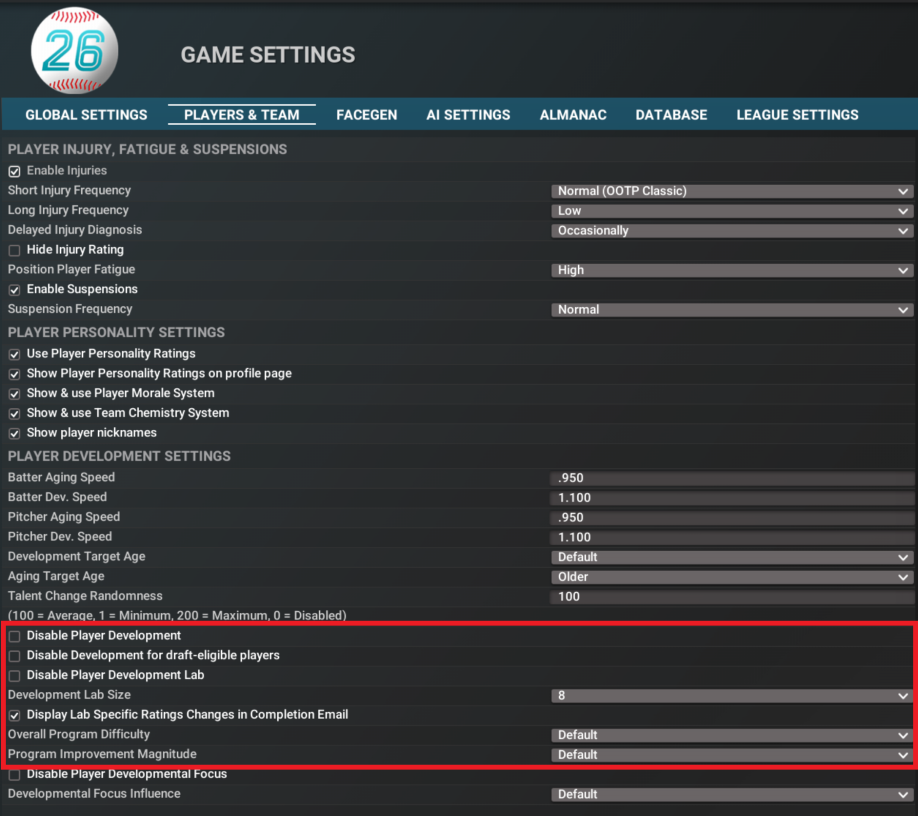 Player Development Lab - OOTP Wiki