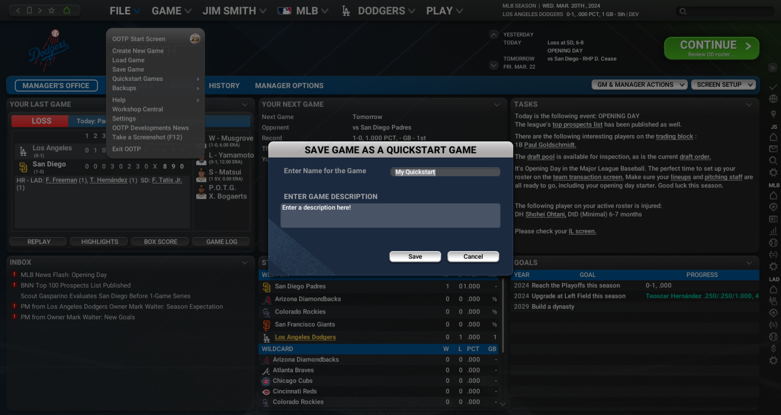 Quickstart Games - OOTP Wiki