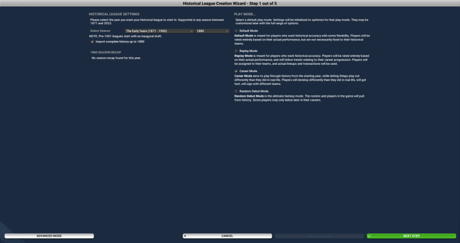 Historical Games - OOTP Wiki