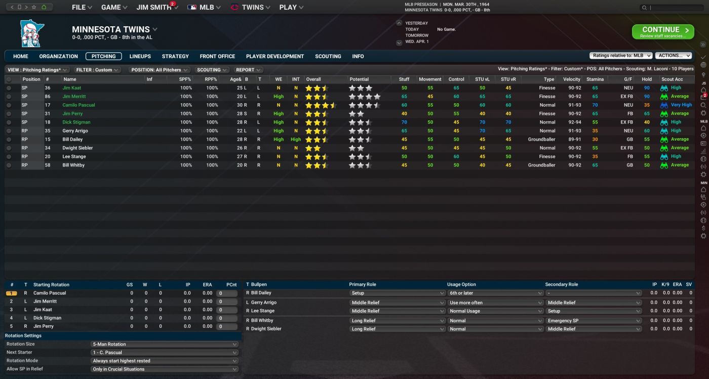 Pitching Staff - OOTP Wiki